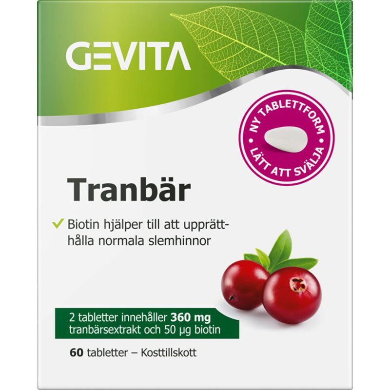 Gevita Tranbär 60 tabletter– nordselection