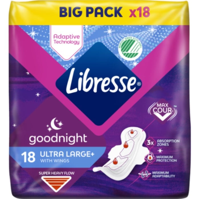 Libresse Goodnight Ultra Large bindor 18 st– nordselection