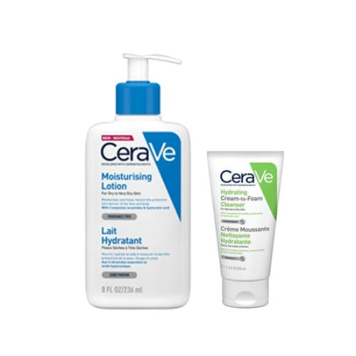 CeraVe Moisturising Lotion 473ml + FREE Hydrating Cream to Foam Cleans ...
